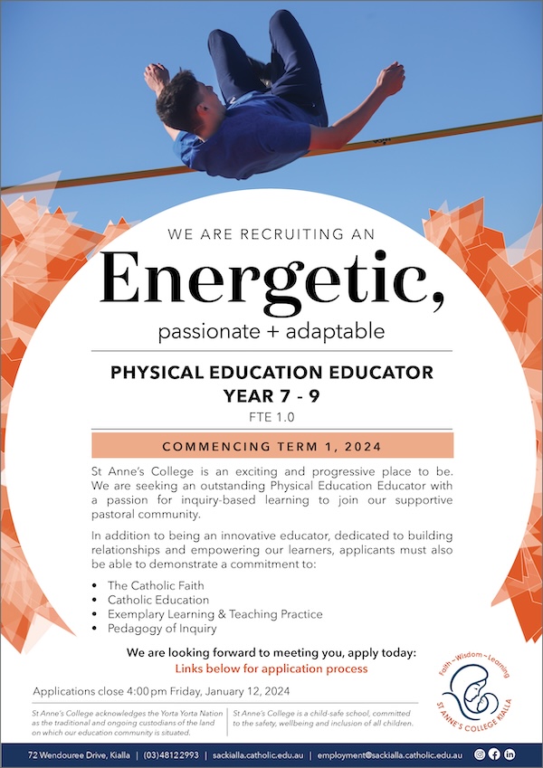 St Anne's College Kialla - Positions available